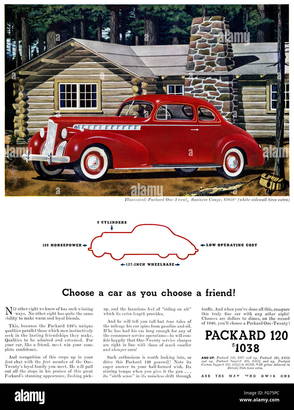 AD: PACKARD, 1940. /nAmerican advertisement for the Packard 120 ...