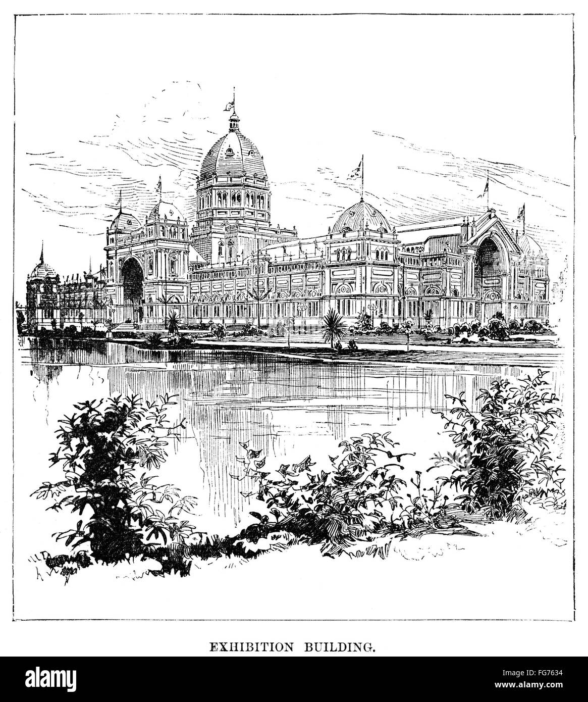 AUSTRALIA: MELBOURNE, 1885. /nThe Exhibition Building in Melbourne ...