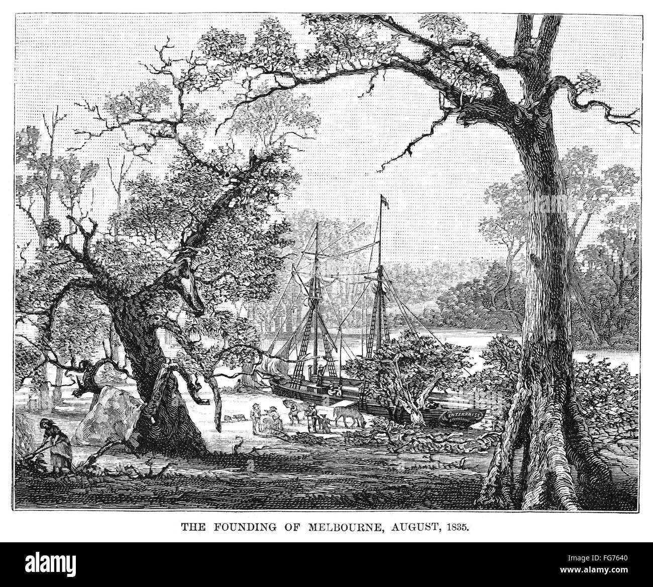 AUSTRALIA: MELBOURNE, 1835. /nThe founding of Melbourne, Australia in ...