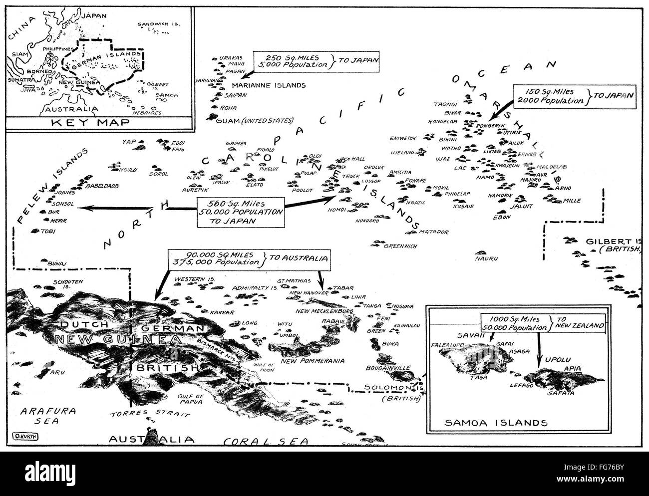 Map pacific ocean islands Black and White Stock Photos & Images - Alamy