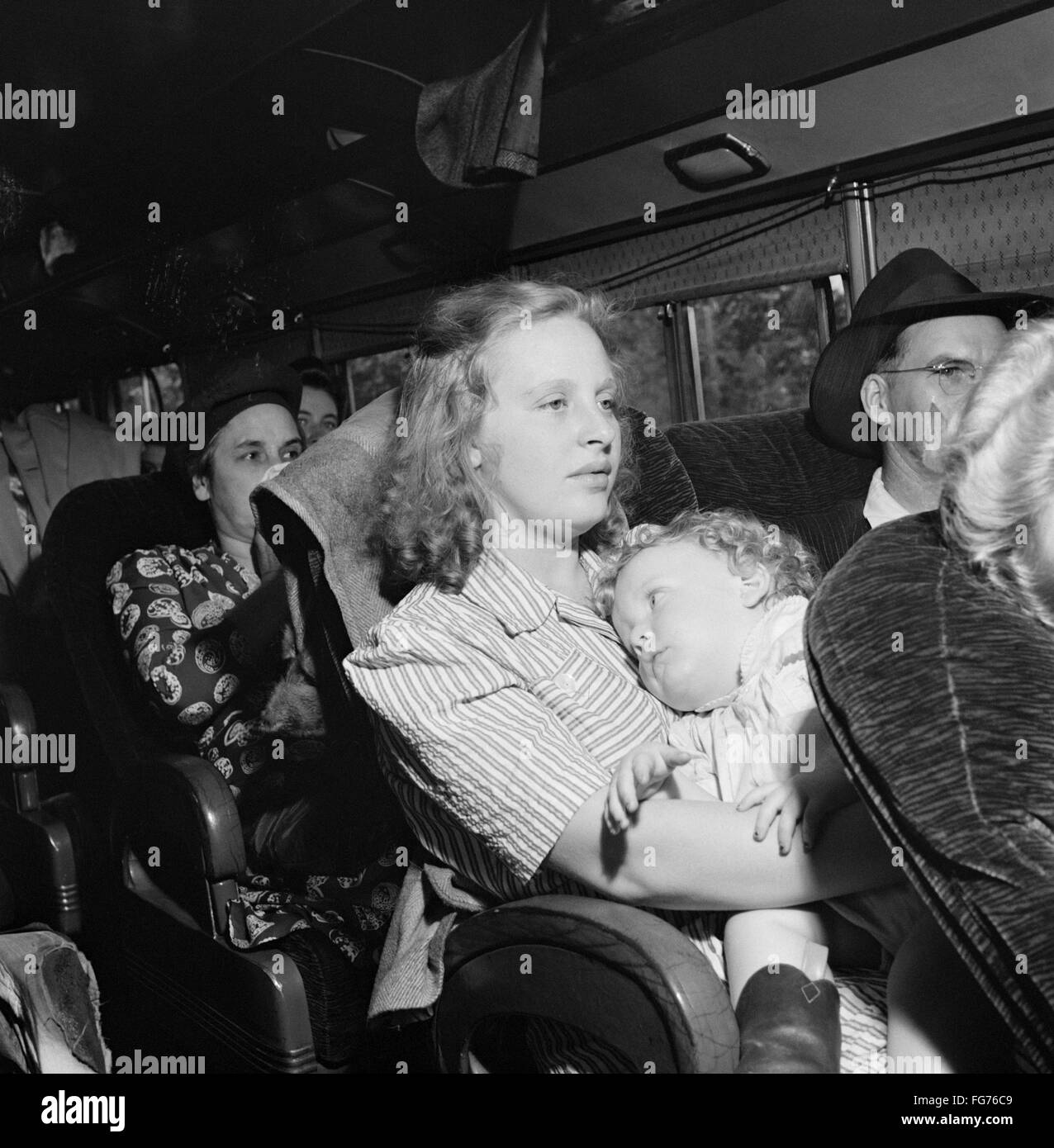 BUS TRAVEL, 1943. /nLocal fares on a Greyhound bus traveling between ...
