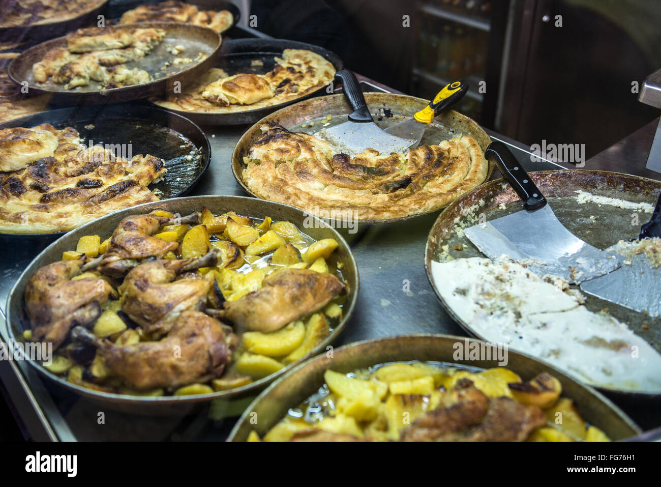 rolled burek dish in restaurant in Sarajevo, Bosnia and Herzegovina ...