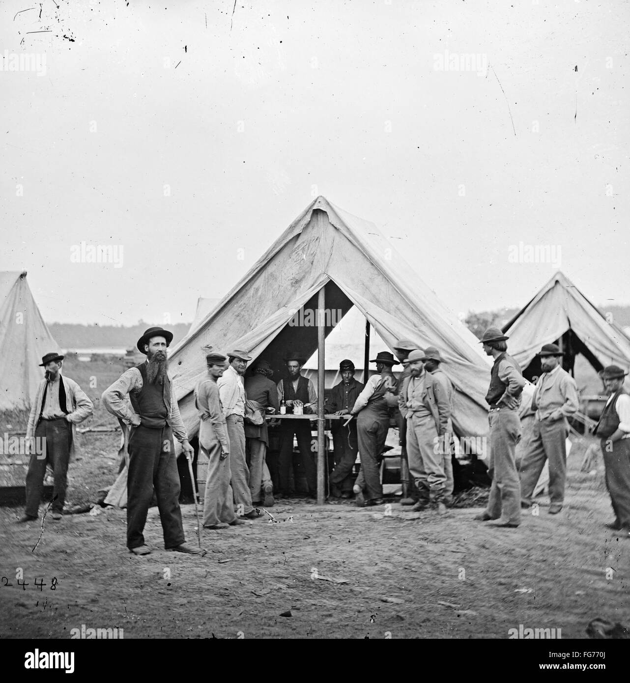 CIVIL WAR: SUTLER'S TENT. /nSutler's tent selling to 2d Division, 9th ...