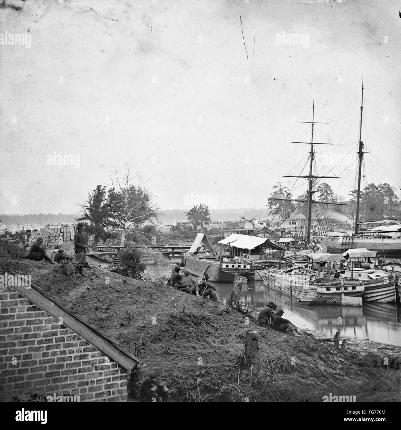 CIVIL WAR: SUPPLIES, 1862. /nSupply vessels at anchor at White House ...