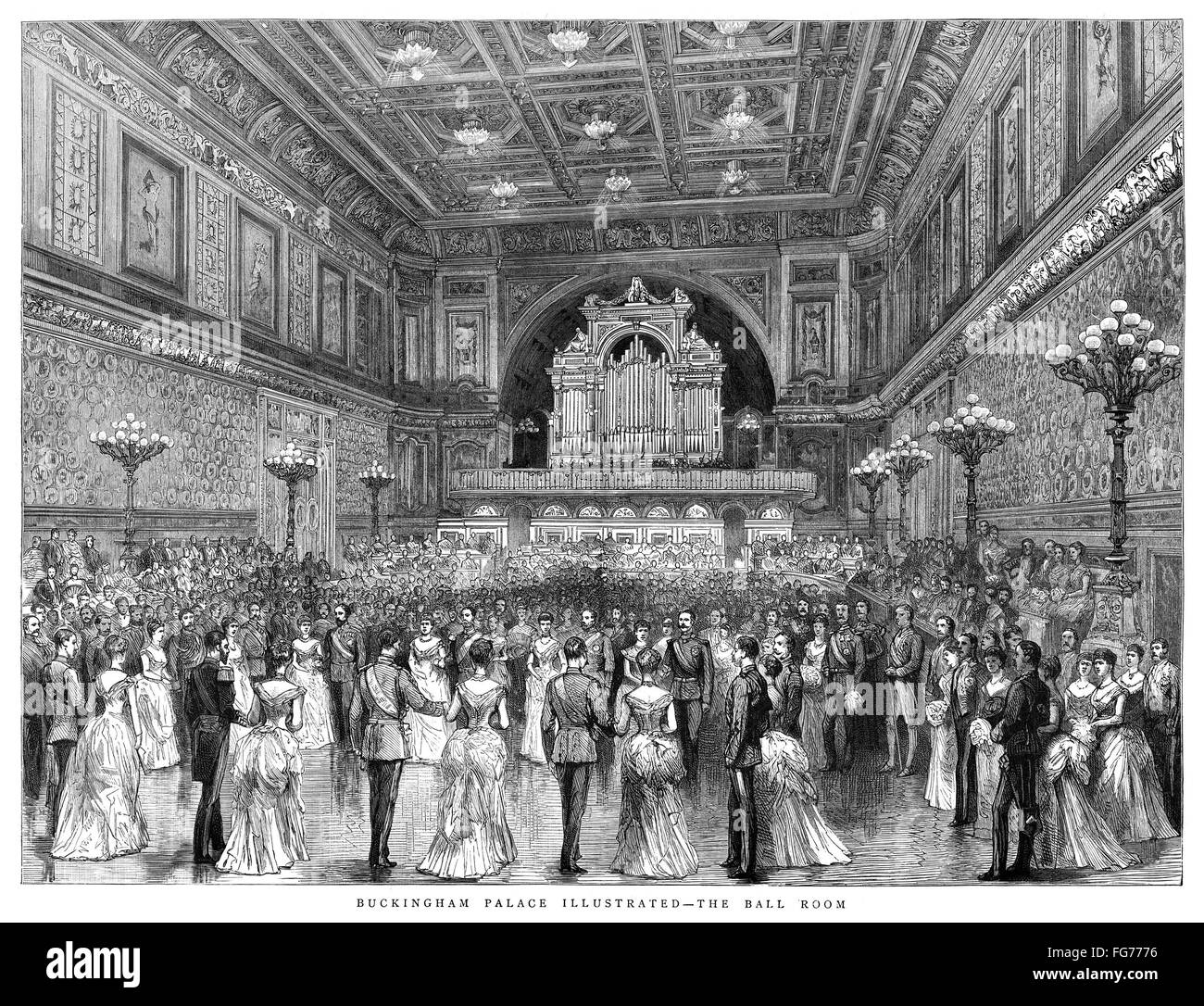 LONDON: BUCKINGHAM PALACE. /nA ball at Buckingham Palace in London ...