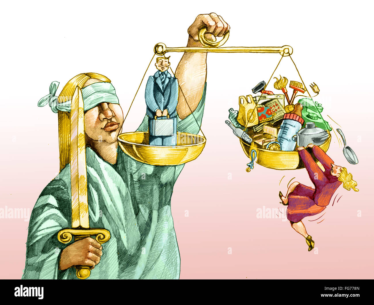 Scale of justice cartoon hi-res stock photography and images - Alamy