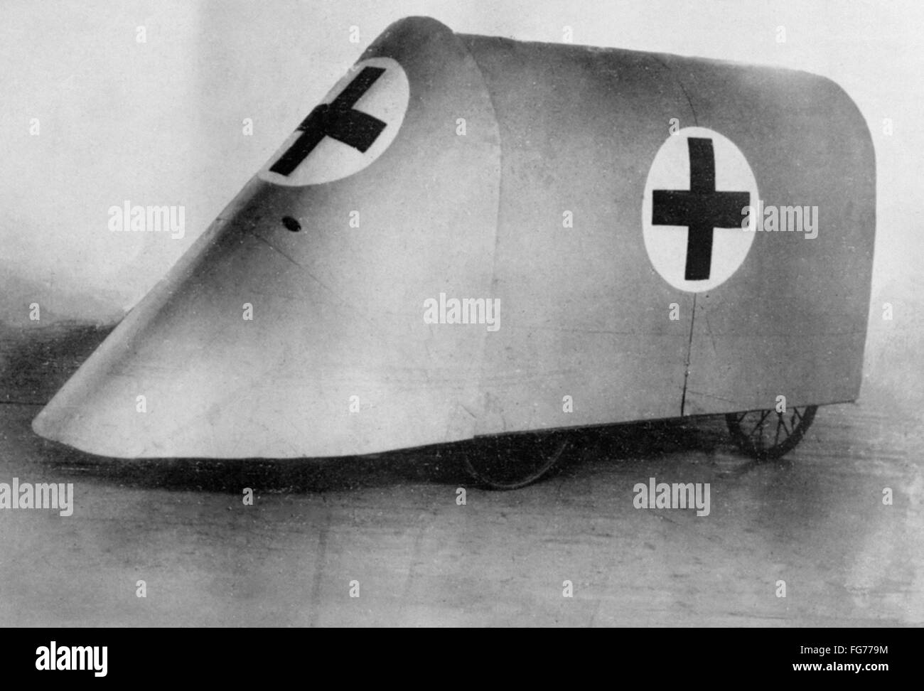 WWI: RED CROSS FORT, c1915. /nA portable Red Cross 'fort,' used for ...