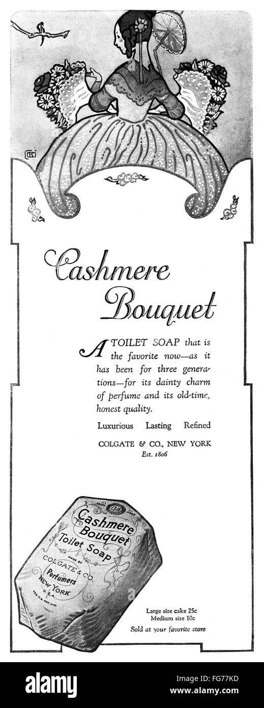 AD: CASHMERE BOUQUET, 1922. /nAmerican advertisement for Cashmere ...
