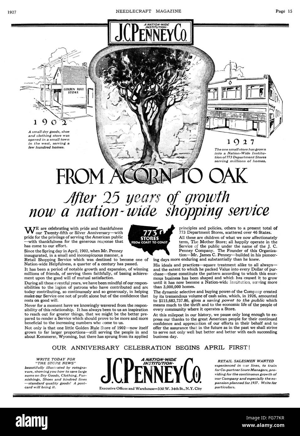 AD: J.C. PENNY, 1927. /nAmerican advertisement for J.C. Penny ...