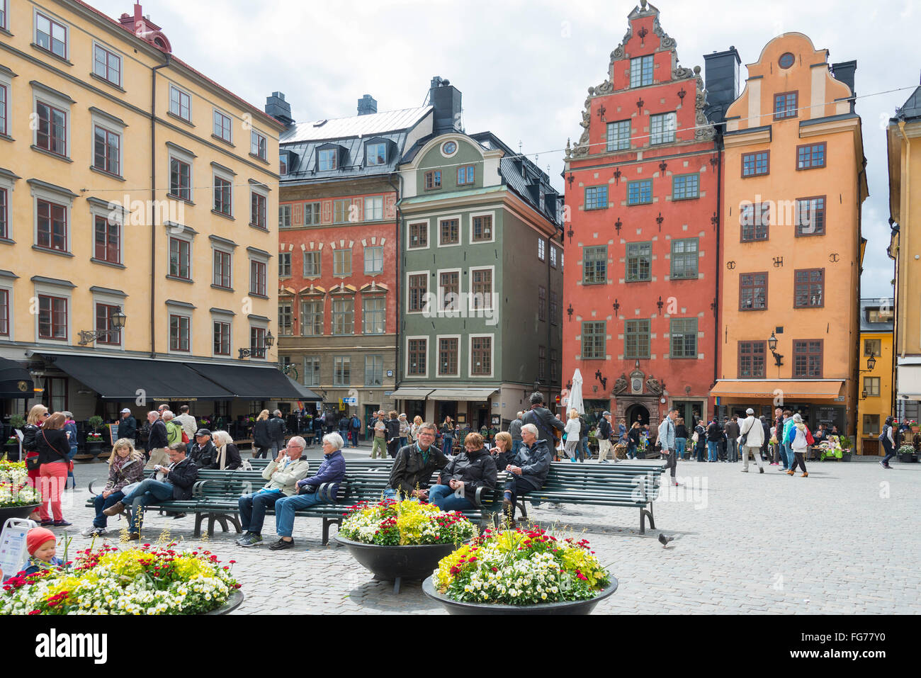 Medieval buildings in Stortorget, Gamla Stan (Old Town), Stadsholmen ...