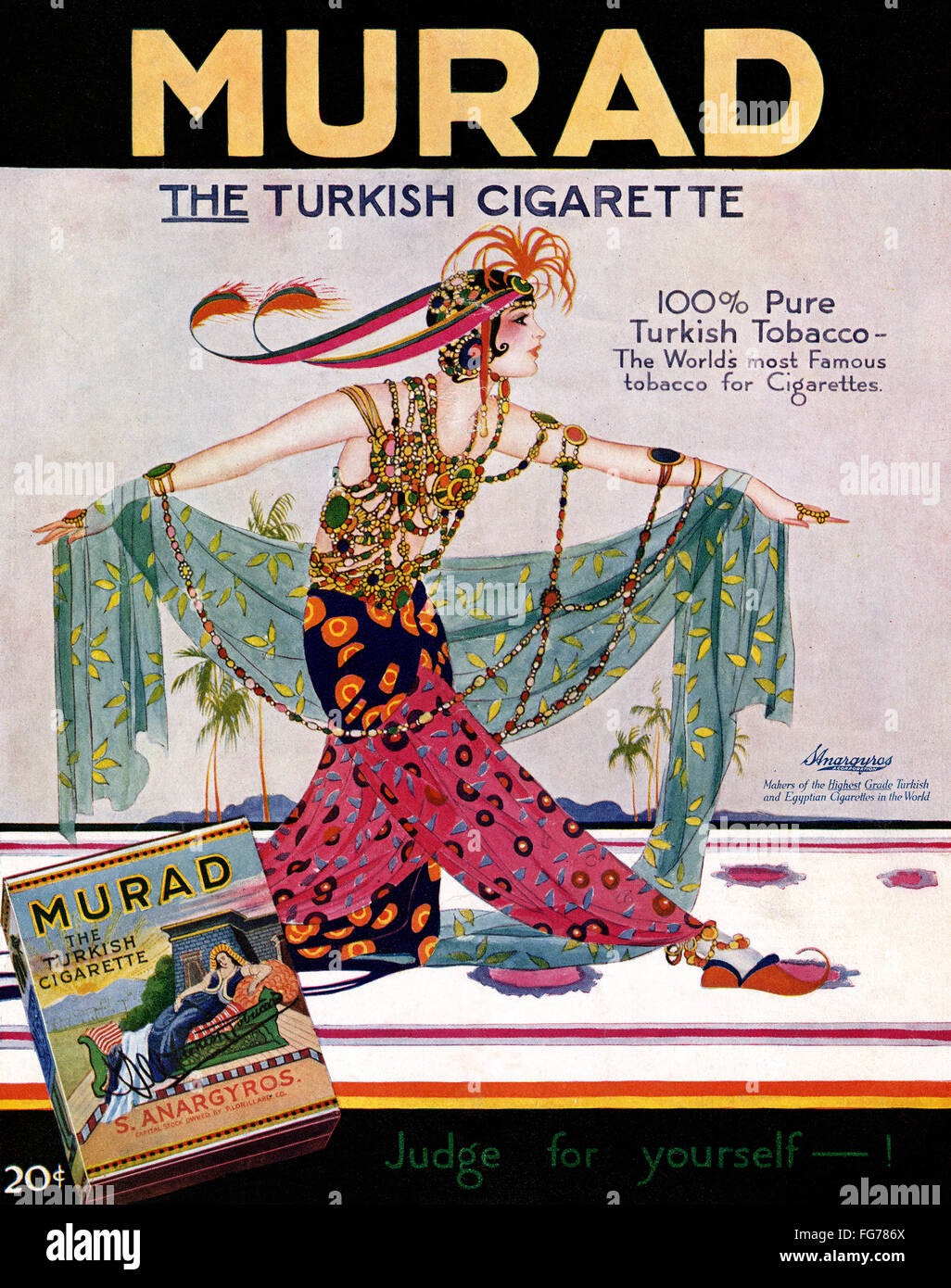 AD: MURAD CIGARETTES, 1919. /nAmerican advertisement for Murad 'The ...