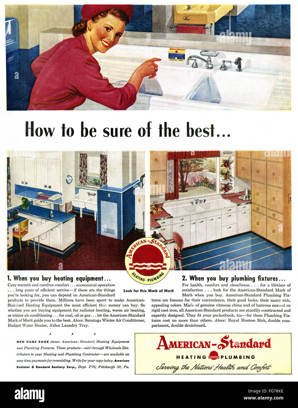 AD: AMERICAN-STANDARD. /nAmerican advertisement for American-Standard ...