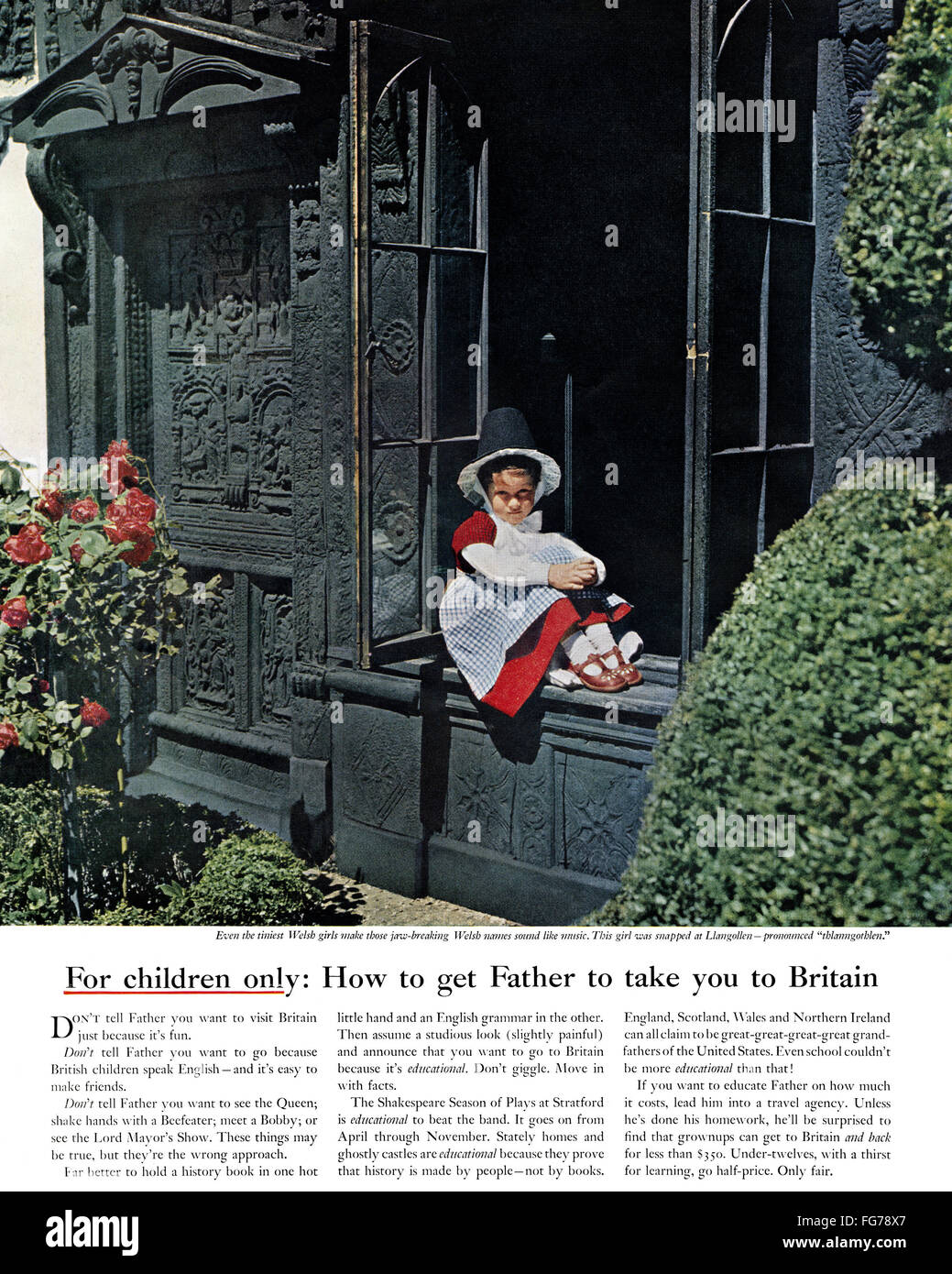 AD: BRITISH TRAVEL, 1961. /nAmerican advertisement for a British ...