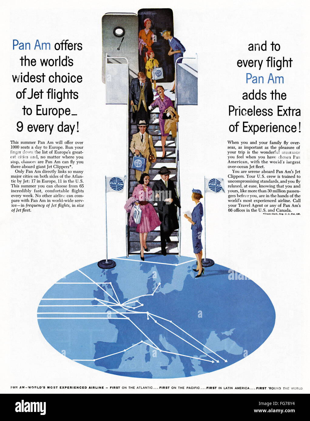 AD: PAN AM, 1961. /nAmerican advertisement for Pan Am airline, 1961 ...