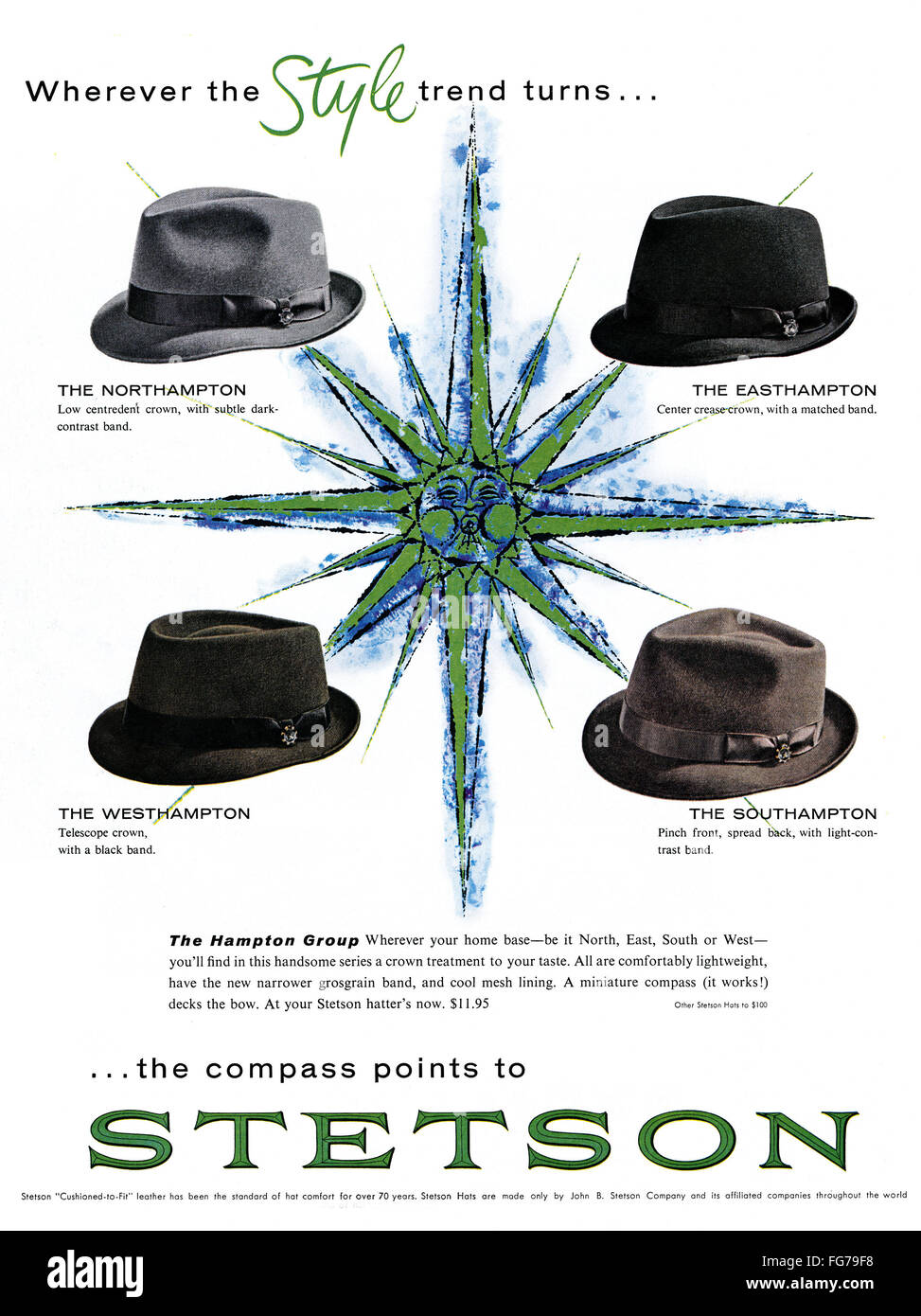 AD: STETSON, 1961. /nAmerican advertisement for Stetson hats, 1961 ...