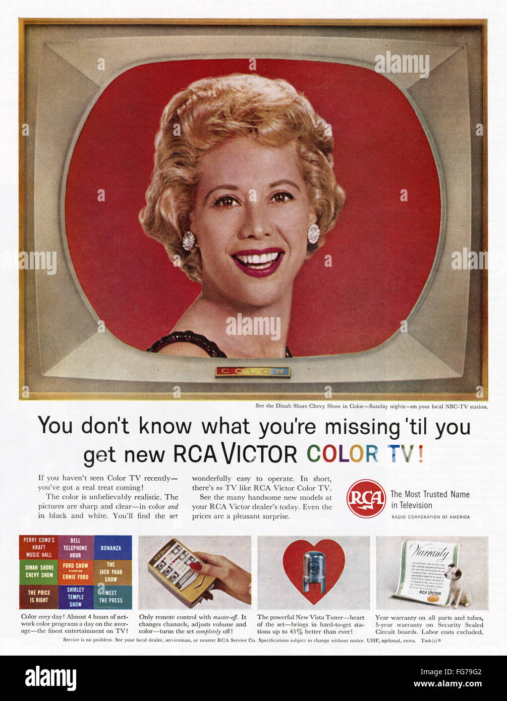 AD: RCA, 1961. /nAmerican advertisement for RCA Victor Color Television ...