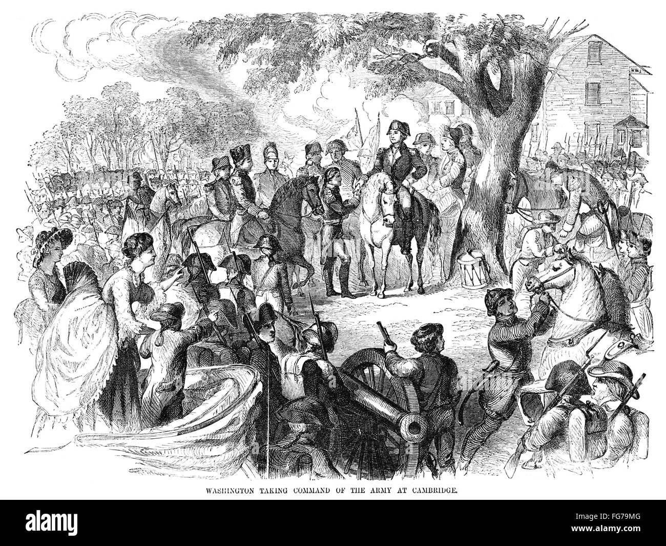 GEORGE WASHINGTON, 1775. /nGeneral George Washington taking command of ...