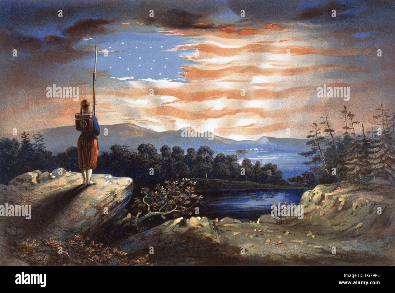 BAULY: HEAVEN BORN BANNER. /n'Our Heaven Born Banner.' Lithograph ...