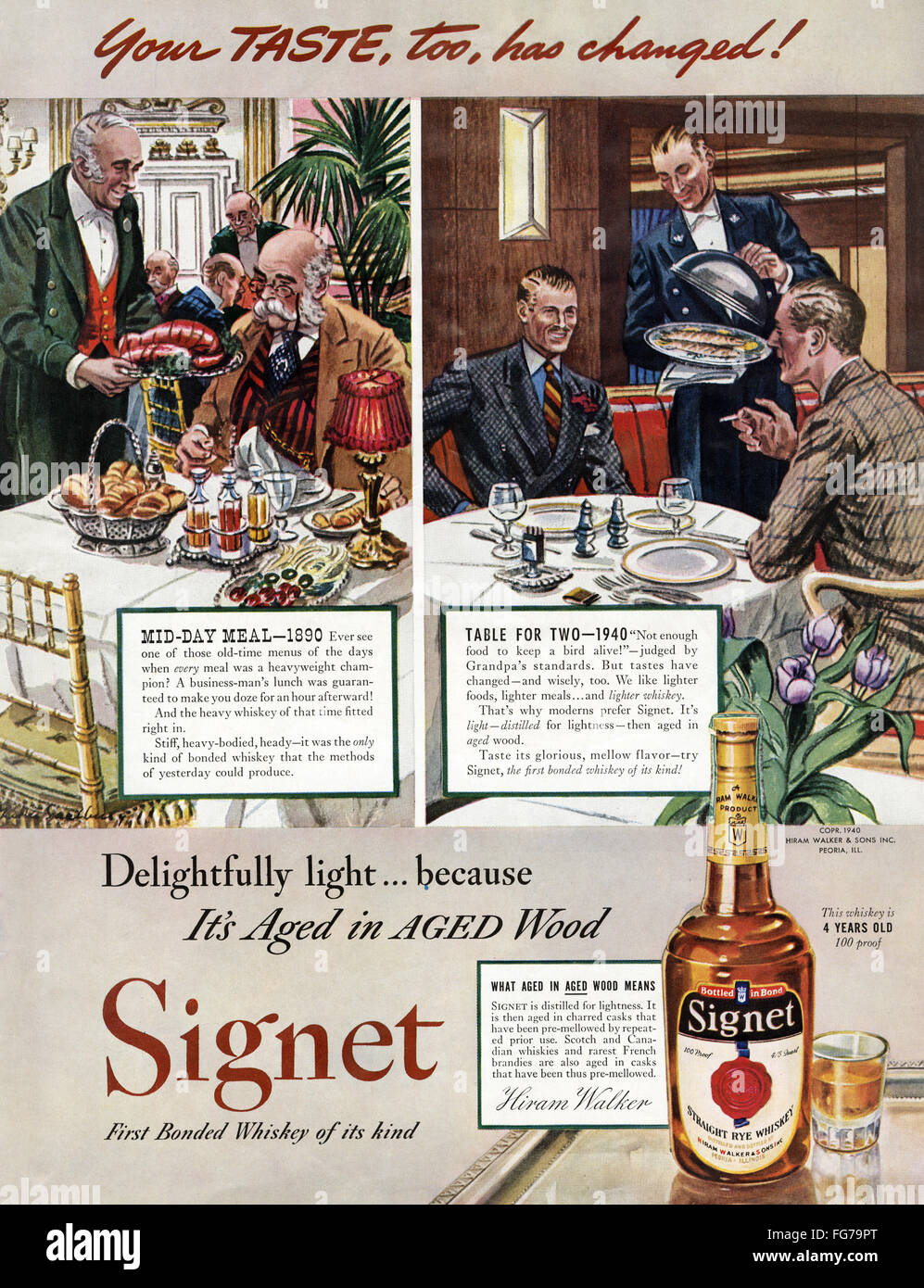 AD: WHISKEY, 1940. /nAmerican advertisement for Signet Whiskey ...