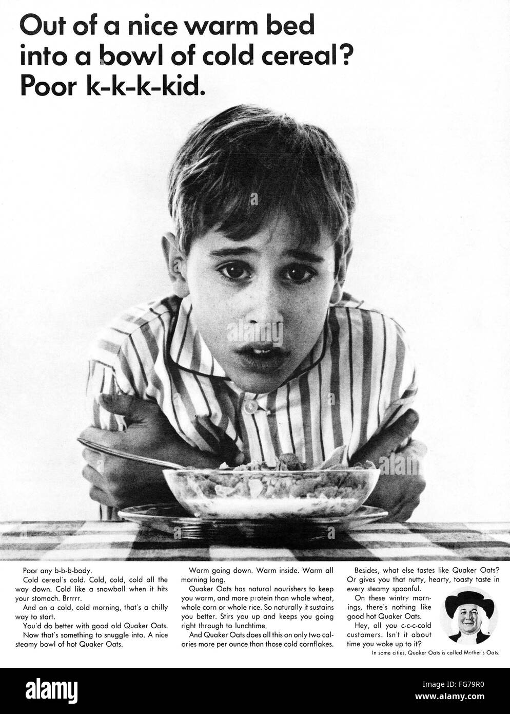 AD: QUAKER OATS, 1964. /nAmerican advertisement for Quaker Oats ...
