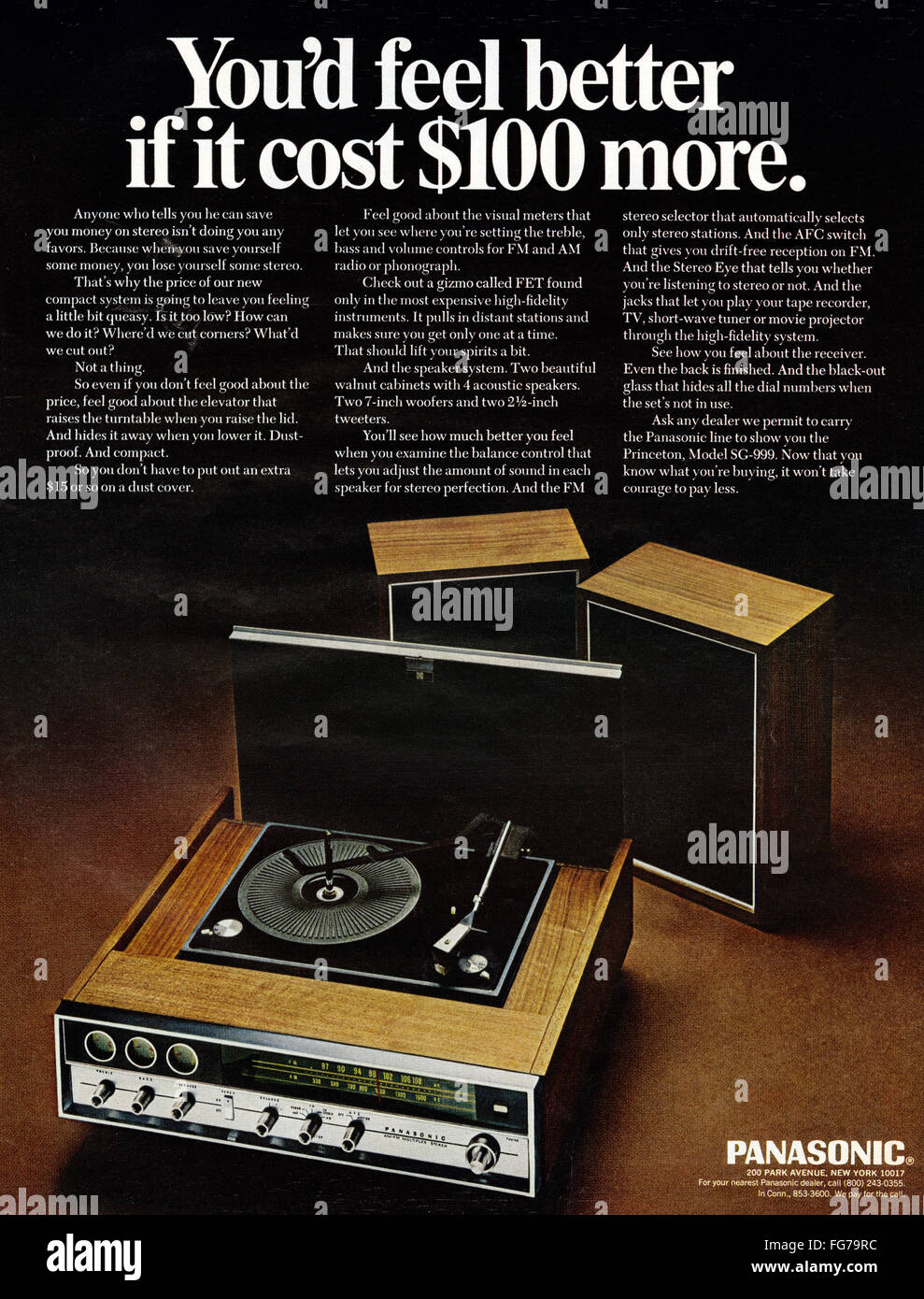 AD: PANASONIC, 1968. /nAmerican advertisement for Panasonic audio ...