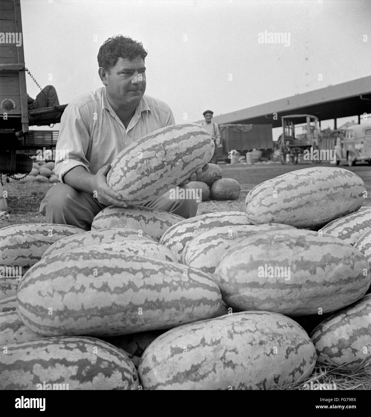 WATERMELON VENDOR, 1942. /nA watermelon vendor at a farmers' market in ...