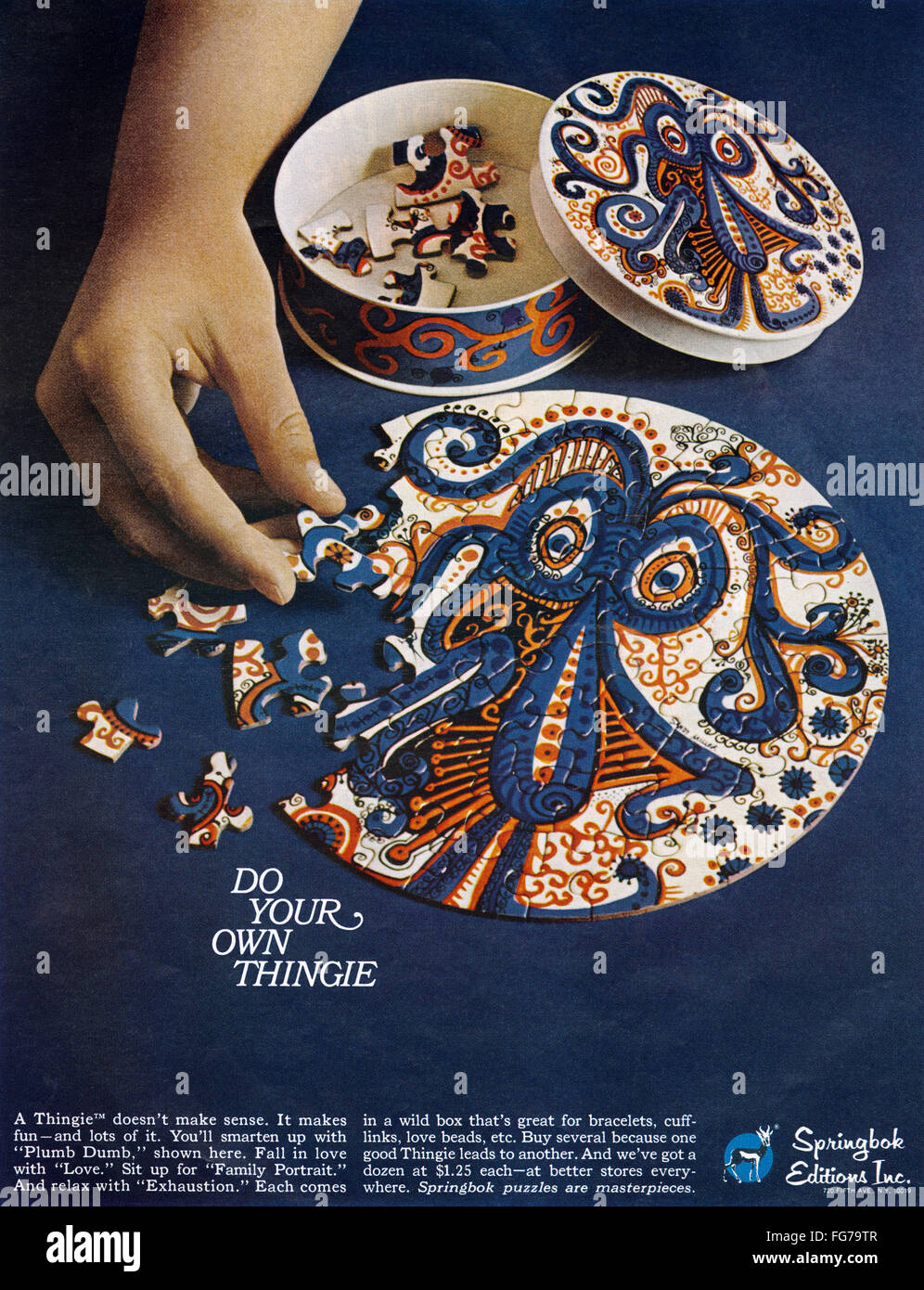 AD: PUZZLES, 1968. /nAmerican advertisement for puzzles made by ...