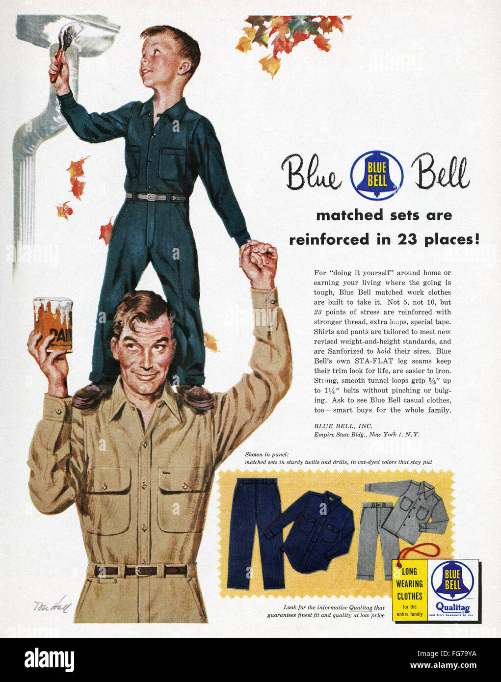 AD: BLUE BELL, 1954. /nAmerican advertisement for Blue Bell clothing ...