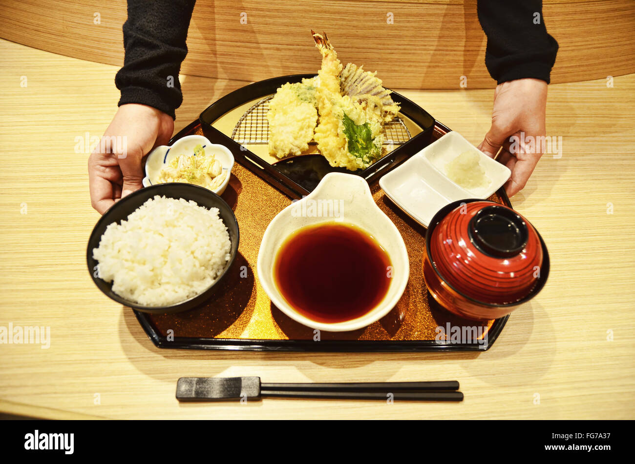 Dish of Tempura Set menu Stock Photo - Alamy