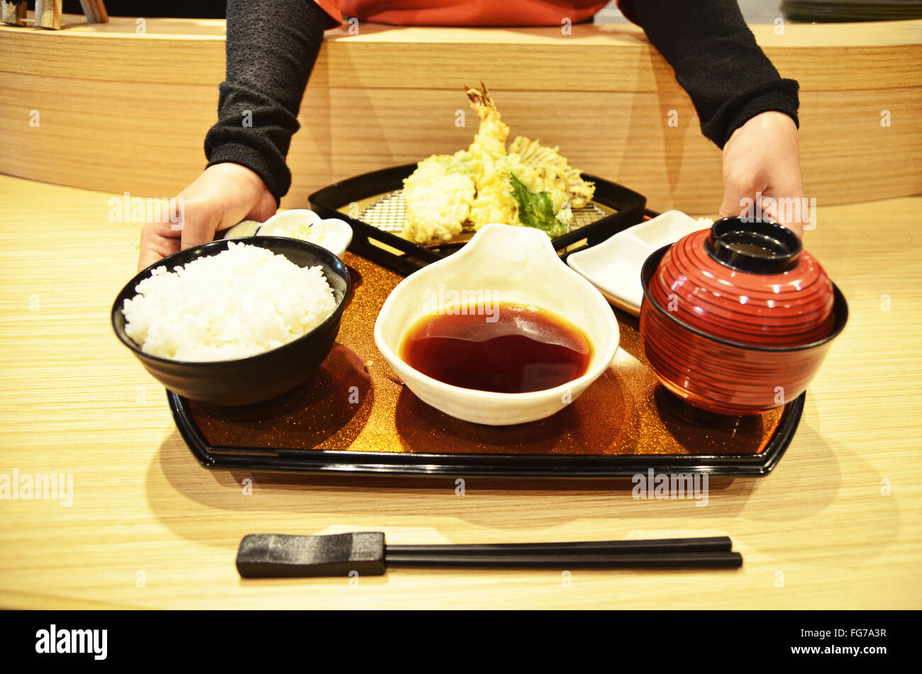 Dish of Tempura Set menu Stock Photo - Alamy