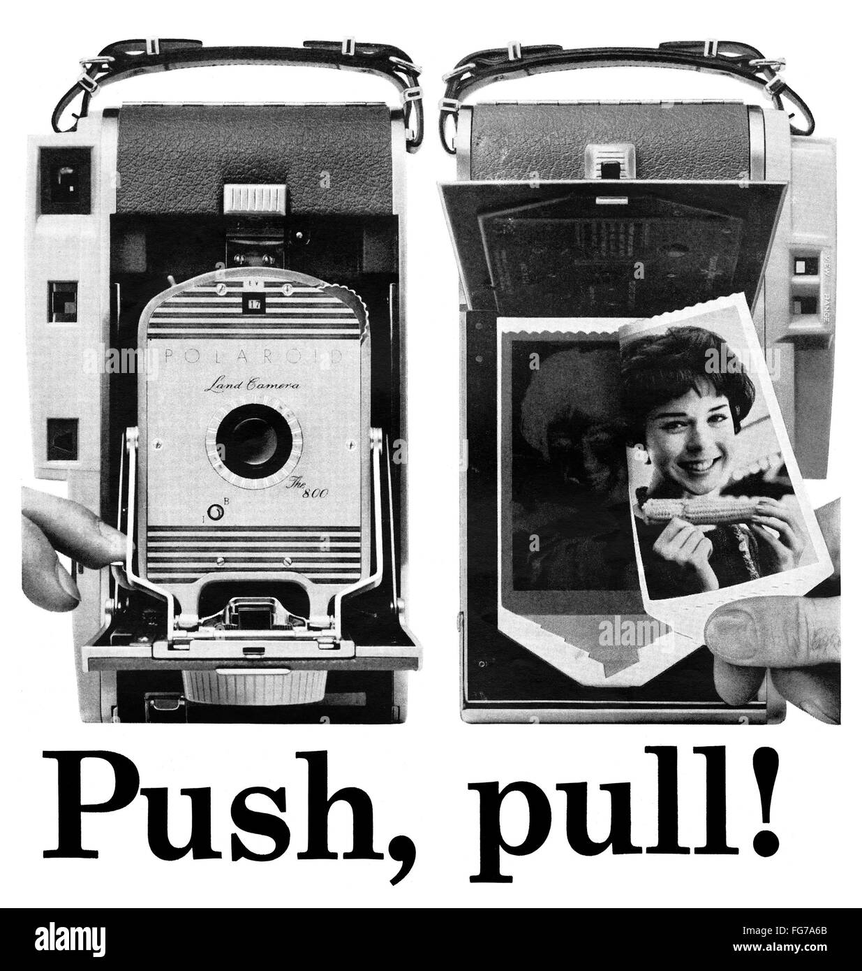 AD: POLAROID, 1959. /nAmerican advertisement for the Polaroid 800 Land ...