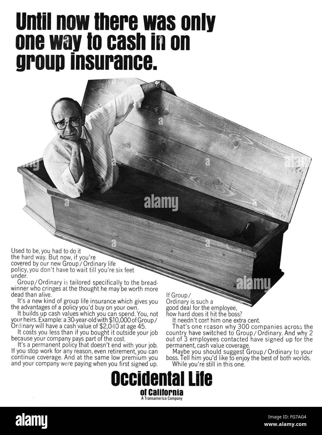 AD: INSURANCE, 1967. /nAmerican advertisement for Occidental Life of ...