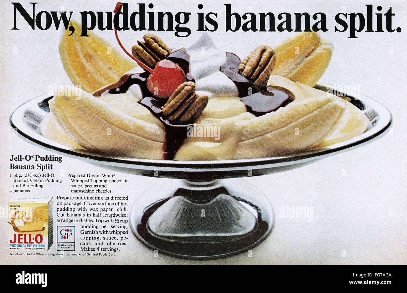 AD: JELLO, 1967. /nAmerican advertisement for Jello Pudding. Photograph ...