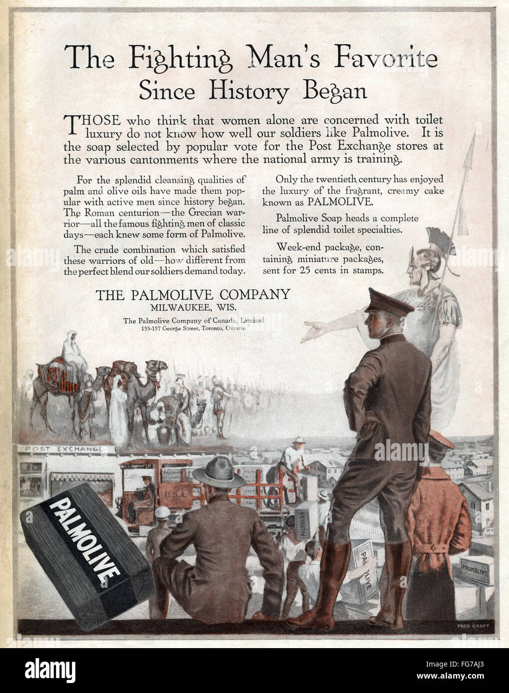 AD: PALMOLIVE, 1918. /nAmerican advertisement for Palmolive Soap ...