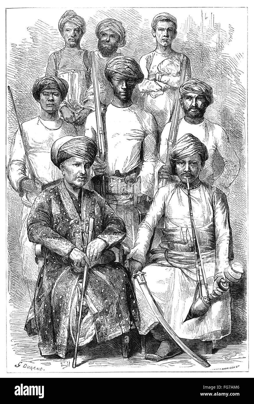 INDIA: NAWAB, 1872. /nThe Nawab of Junagadh, India, and his court ...