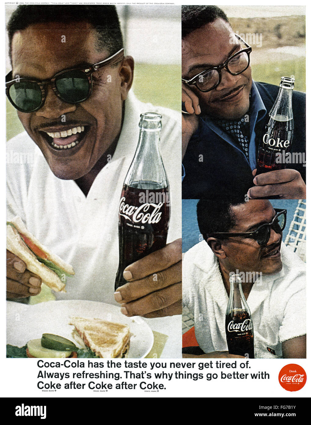 AD: COCA-COLA, 1966. /nAmerican advertisement for Coca-Cola. Photograph ...