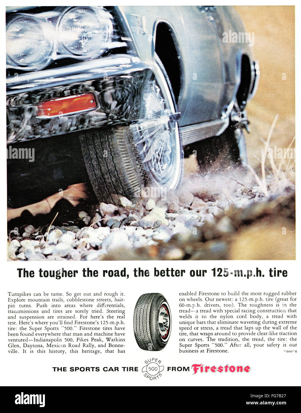 AD: FIRESTONE, 1966. /nAmerican advertisement for Firestone Tires ...