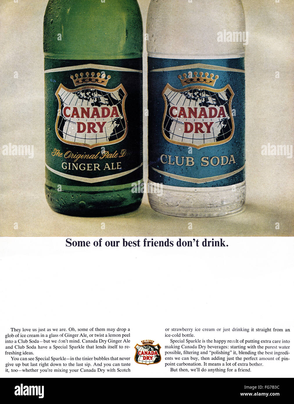AD: CANADA DRY, 1964. /nAmerican advertisement for Canada Dry ginger ...