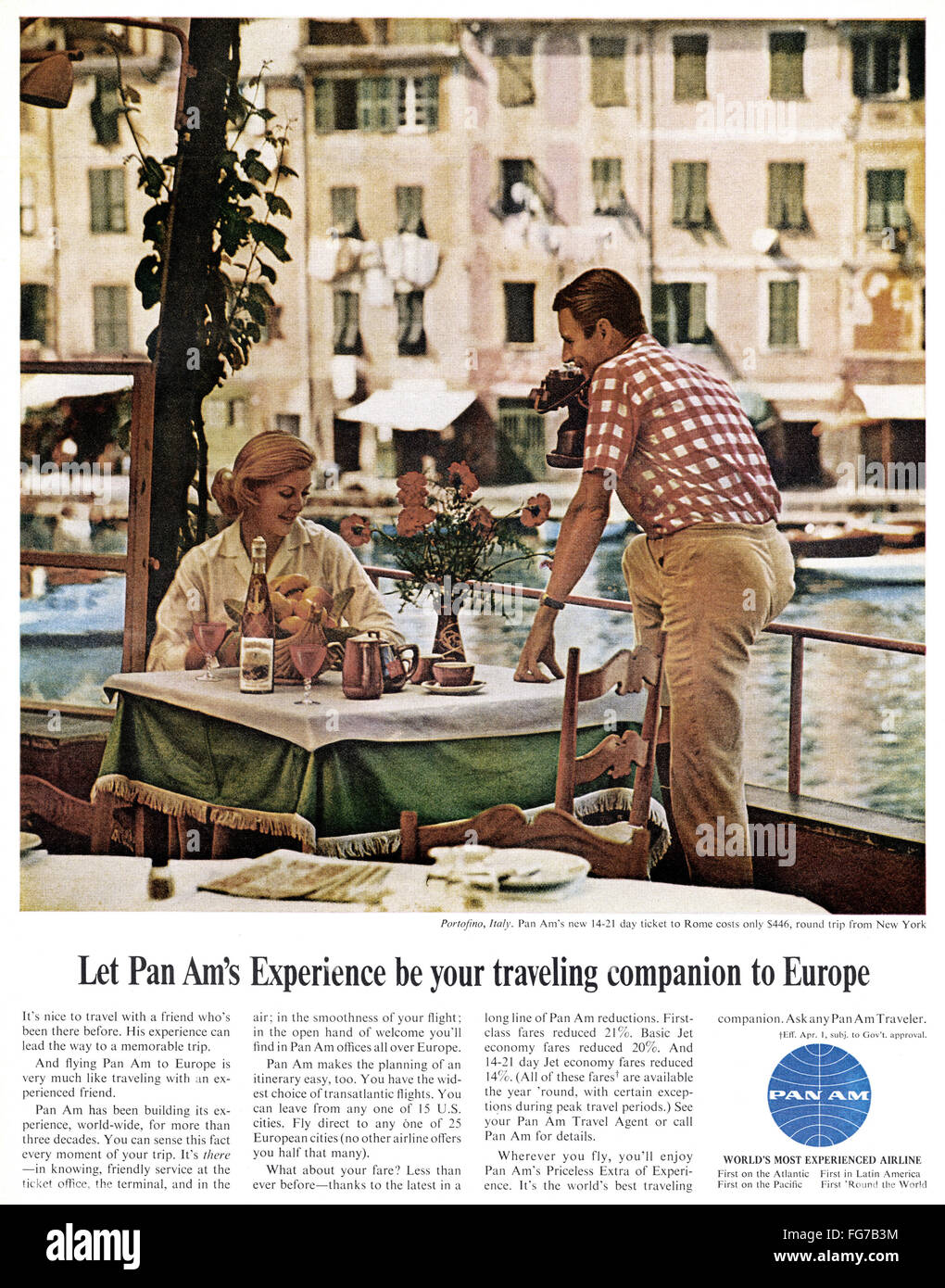 AD: PAN AM, 1964. /nAmerican advertisement for Pan Am airline ...
