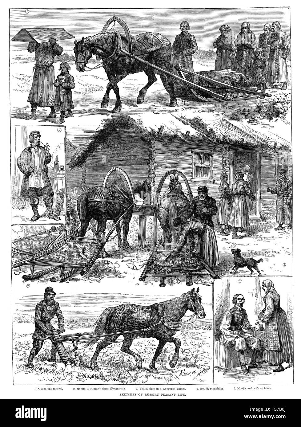 RUSSIA: PEASANT LIFE, 1887. /nScenes of peasant life in Russia. From ...