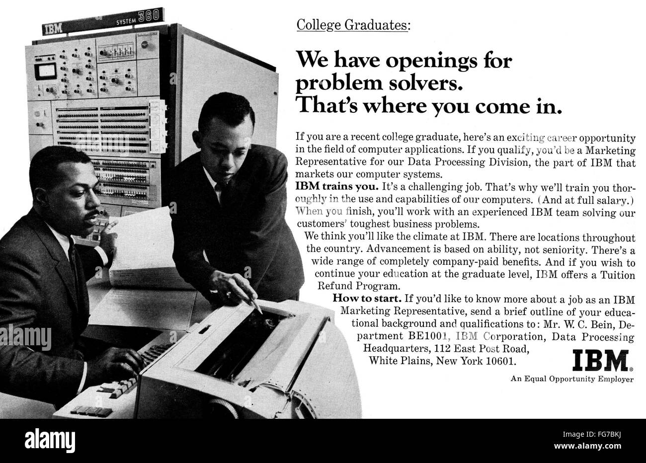 AD: IBM, 1968. /nAmerican advertisement for employment at IBM ...