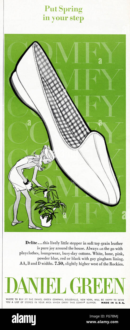AD: DANIEL GREEN SHOES. /nAmerican advertisement for Daniel Green shoes ...