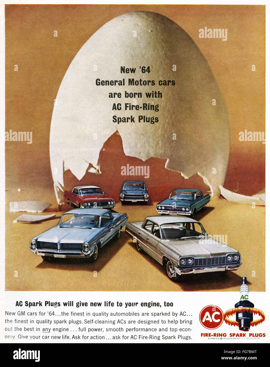 AD: SPARK PLUGS, 1963. /nAmerican advertisement for AC Spark Plugs ...
