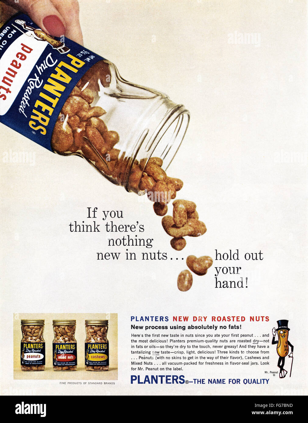 AD: PLANTERS NUTS, 1963. /nAmerican advertisement for Planters dry ...