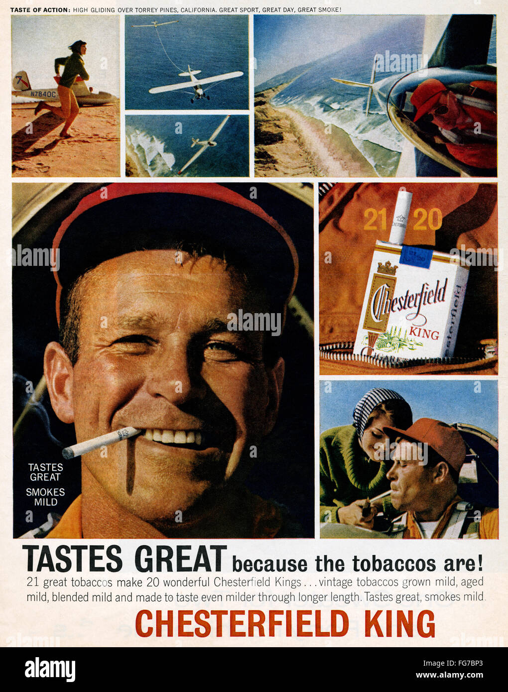 AD: CHESTERFIELD, 1963. /nAmerican advertisement for Chesterfield King ...