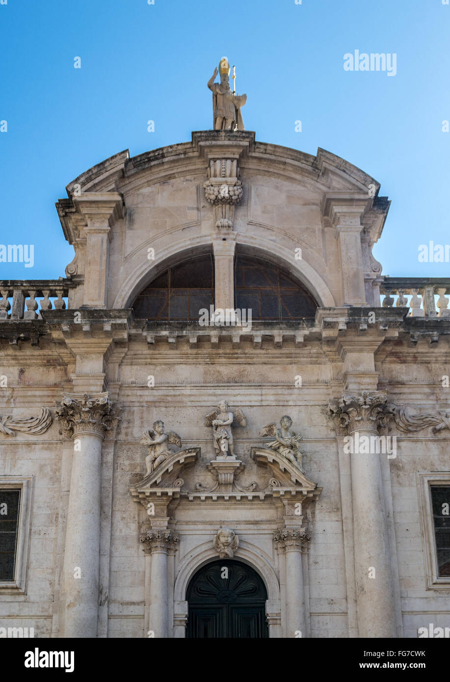 Saint Blaise's Baroque church at Luza Square on the Old Town of ...