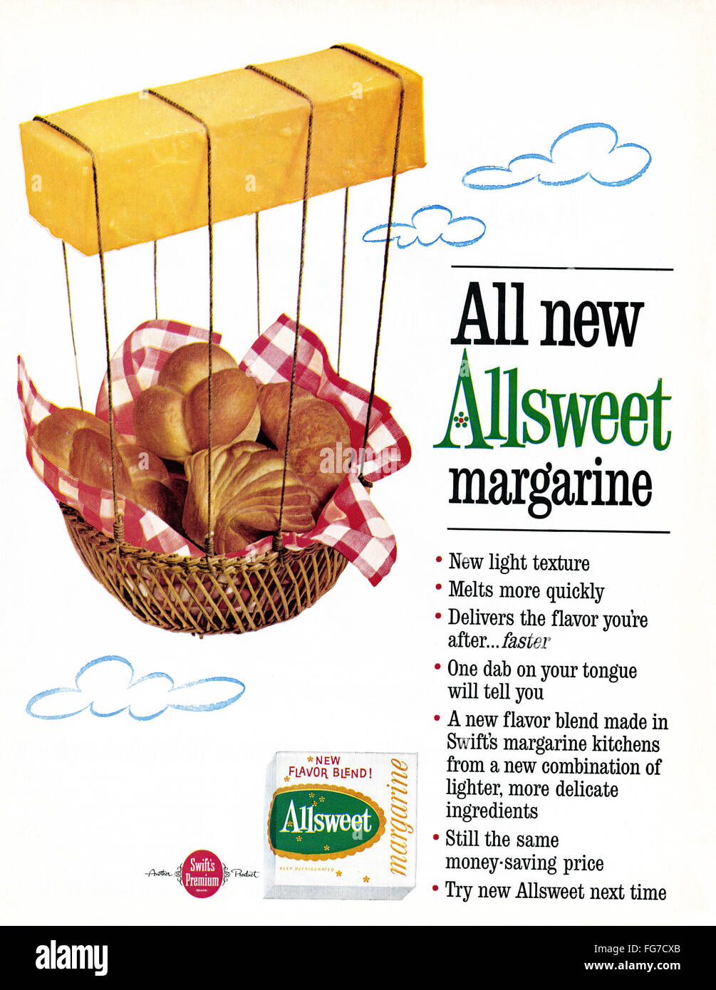 AD: MARGARINE, 1962. /nAmerican advertisement for Allsweet margarine ...
