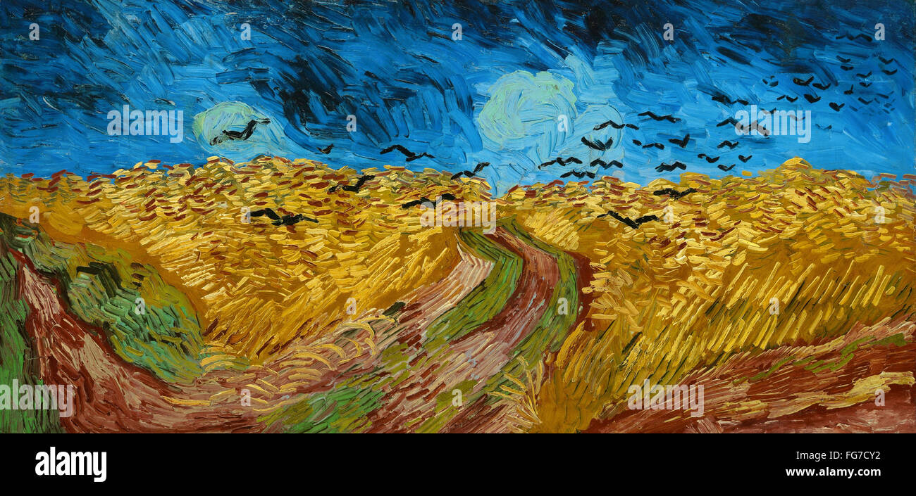 VAN GOGH: WHEATFIELD, 1890. /n'Wheatfield with Crows.' Oil on canvas ...
