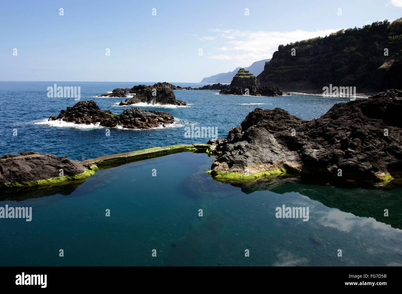 geography / travel, Portugal, Madeira, Seixal, nature swimming pool ...