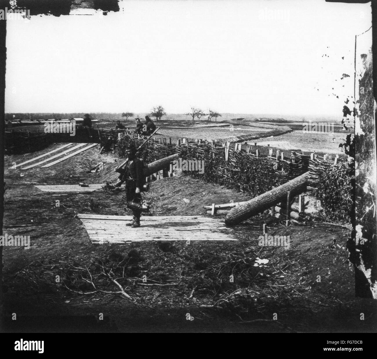 CIVIL WAR: CENTREVILLE, 1862. /nConfederate fort, equipped with Quaker ...